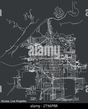 Street roads map of the CITY OF AZUSA, LOS ANGELES CITY COUNCIL Stock ...