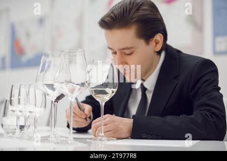 Sommelier examination to get certificate professional work of ...