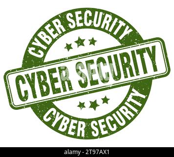 cyber security stamp. cyber security sign. round grunge label Stock ...