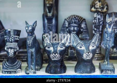 Alabaster factory products in the souvenir shop. Culture and traditions ...
