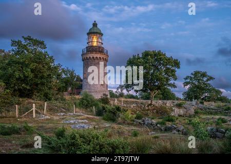 Denmark, Bornholm, Hammeren Lighthouse at dusk Stock Photo - Alamy