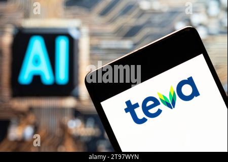 A Teva Pharmaceutical Industries logo is seen on prescription ...