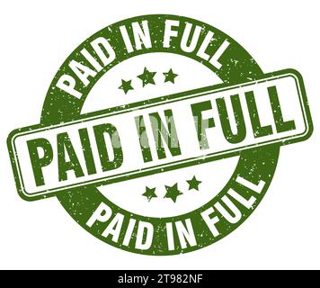 paid in full round green and gold label isolated on transparent ...