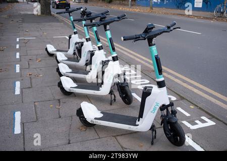 Beryl Escooter sharing scooters in a designated parking area which sees ...