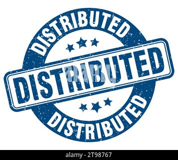 distributed stamp. distributed sign. round grunge label Stock Vector ...
