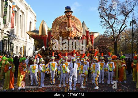 A view of the Tom Turkey float at the 2023 Macy's Thanksgiving Day ...