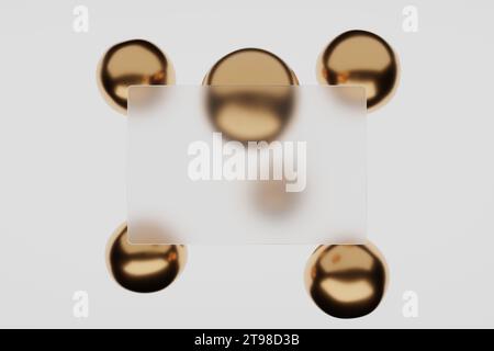Glass morphism banner with white shapes black background presentation ...