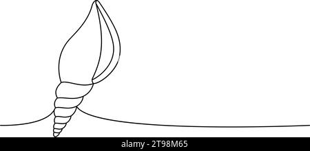 Underwater shell one line continuous drawing. Tropical underwater shell ...