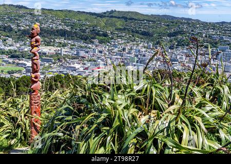 Summit of Mt. Victoria outside Wellington New Zealand with a cannon ...