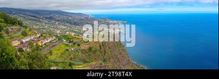 Sea and land views from the Cabo Girão viewpoint at 580 meters above ...