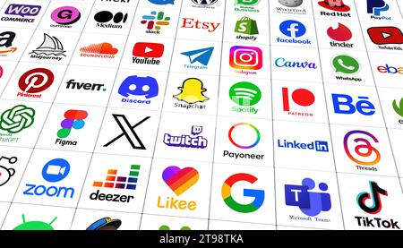 Social Media, Social Media Logos Visual Presentation - Background ...