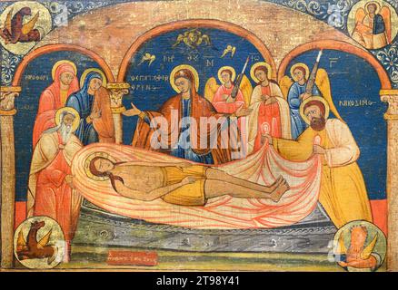 Lamentation of Christ. 18th/19th century, by an unknown Greek painter ...