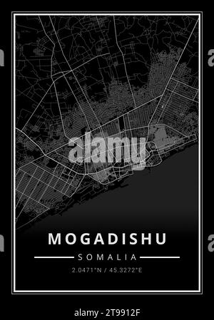 Map of Mogadishu, Somalia. Map of Mogadishu, satellite view, city ...