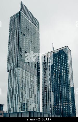 Beetham Tower and Viadux skyscrapers are tall buildings at Deansgate ...