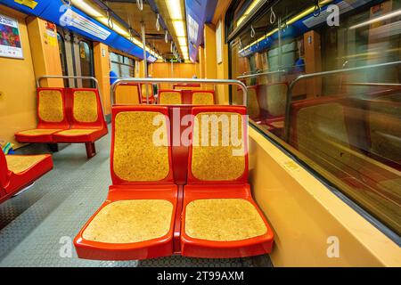 A view through a train window onto the tracks of the InterCity DSB IC ...