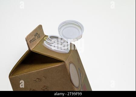 danish milk carton with the new screw cap, Denmark, November 22, 2023 ...