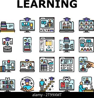 online learning platform web icons set vector Stock Vector Image & Art ...