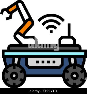 mobile robot autonomous delivery color icon vector illustration Stock ...