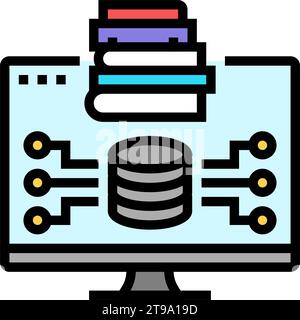 knowledge base online learning platform line icon vector illustration ...
