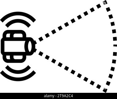 lidar sensors autonomous delivery line icon vector illustration Stock ...