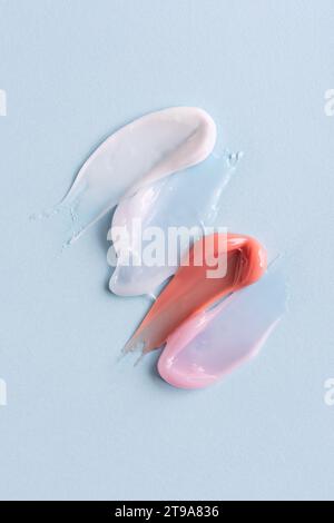 Set of transparent gel smears on an empty background. Skincare product ...