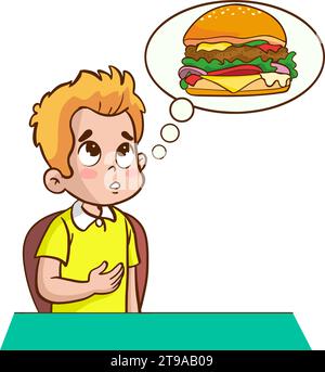vector illustrations of cute kids hungry Stock Vector Image & Art - Alamy