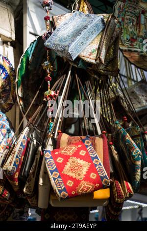 Traditional style handmade woven bags of fabric Stock Photo - Alamy