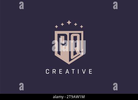 PQ monogram logo with geometric shield icon design inspiration Stock ...