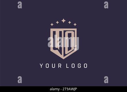 WO monogram logo with geometric shield icon design inspiration Stock ...