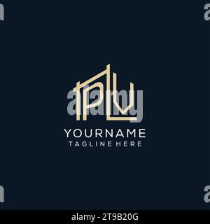 letter pv simple outline geometric logo vector Stock Vector Image & Art ...