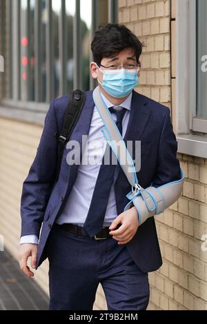 Doctor Jonathon Dean, 31, of Poplar, east London, arrives at Huntingdon ...