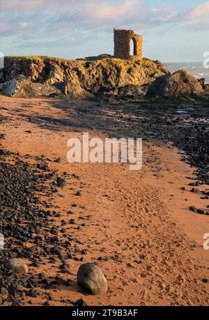 Lady’s Tower on the Fife Coastal Path near the coastal town of Elie in ...