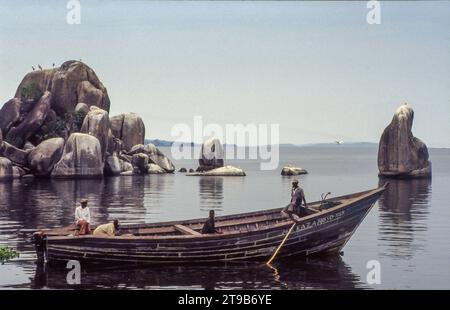 Tanzania, fishing boat on Victoria lake Stock Photo - Alamy