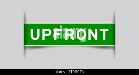 Inserted green color label sticker with word video conference on gray ...