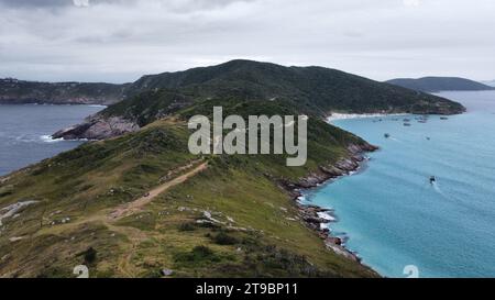 Cliff on the ocean in Arraial do Cabo, Brazil. Beautiful natural colors ...