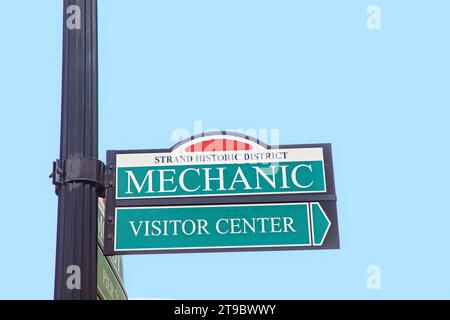 street sign Mechanic and visitor center at the old strand historic ...