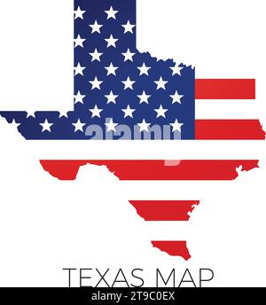 Texas state of United States of America, USA. Simplified thick black ...