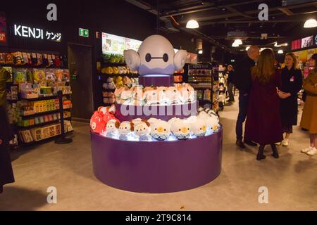 the interior of a HMV record and entertainment store with DVD movies ...