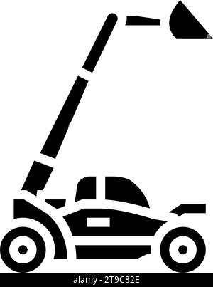 telescopic handler construction vehicle glyph icon vector illustration ...