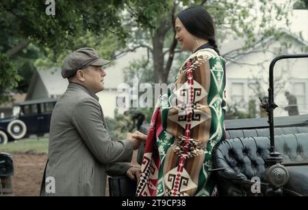 KILLERS OF THE FLOWER MOON, Leonardo DiCaprio (left), Lily Gladstone ...