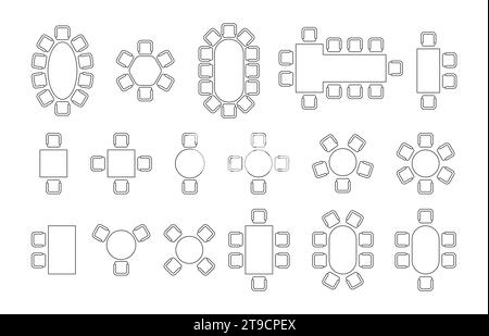 Seats arrangement plan. Floor plan with chairs and tables for ...