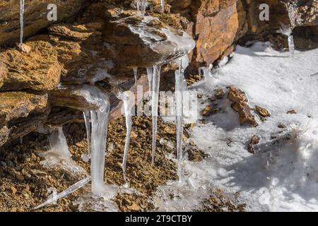 Natural ice sculptures created by the wind Stock Photo - Alamy