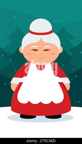Isolated happy miss claus cartoon character Vector Stock Vector Image ...