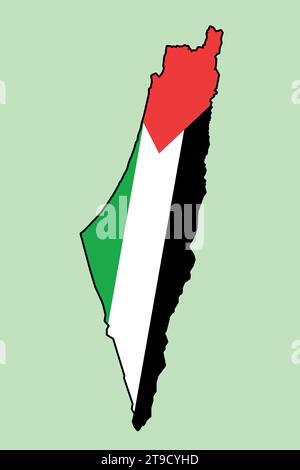 Flag in map of Israel and Palestine Stock Photo - Alamy