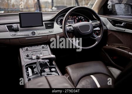 Inside moden car background, car elements and interior Stock Photo - Alamy