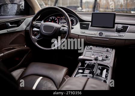Inside moden car background, car elements and interior Stock Photo - Alamy