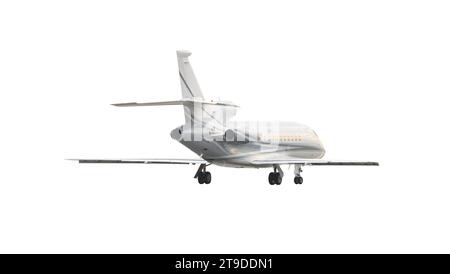 Passenger airplane liner jet back view isolated on a white background ...