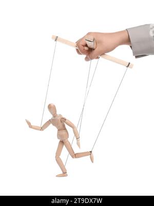 Woman hand holding toy model house isolated on white background. Real ...