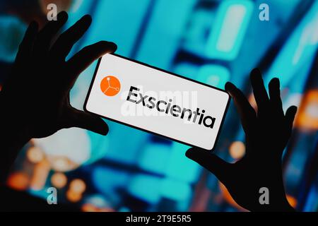 In this photo illustration, the Exscientia AI logo is displayed on a ...