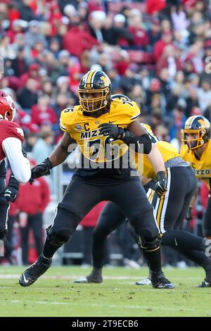 Missouri offensive lineman Javon Foster responds to questions during ...
